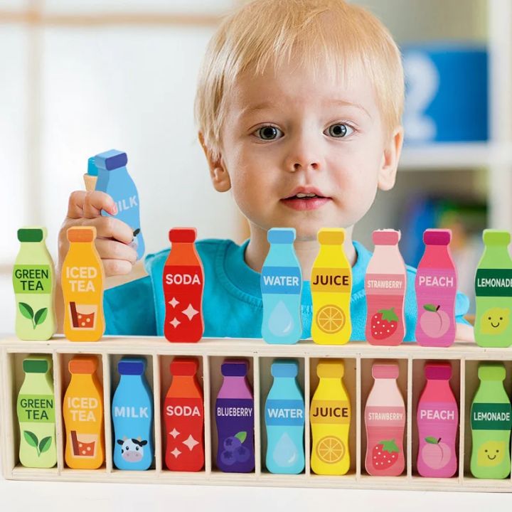 Children's Fun Bottle Guessing Game Drink Matchmaking Educational Table ...