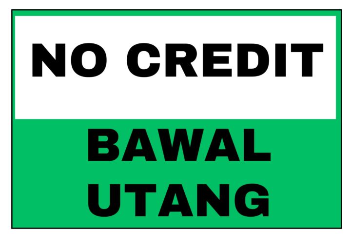 No Credit Bawal Utang Signage Laminated A4 Size | Lazada PH