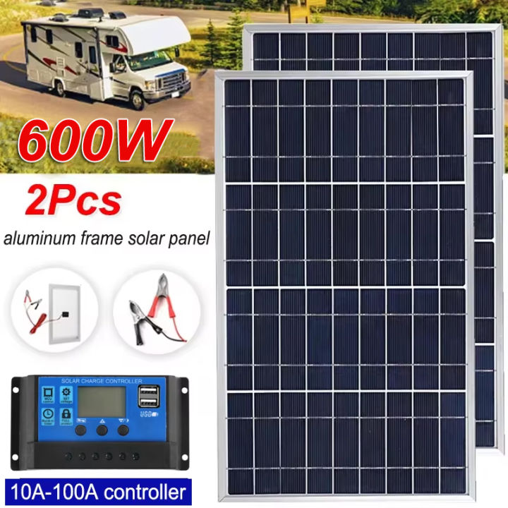 Outdoor Solar Panel 600W 12V Polycrystalline USB Power Portable ...