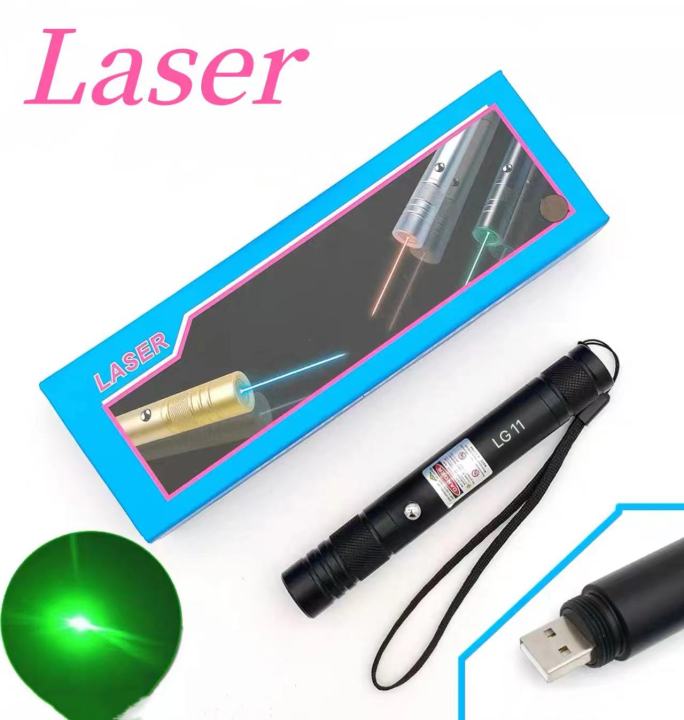 Laser เลเซอร์แสงเขียว 5หัว เลเซอร์พกพา เลเซอร์ชาร์จไฟ 3000mW ชาร์จ USB ...