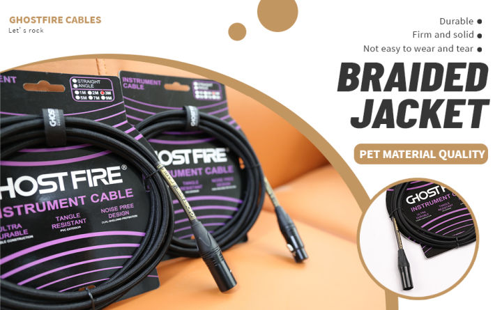 GHOSTFIRE มืออาชีพสายเคเบิลประสิทธิภาพสูง XLR ตัดเสียงรบกวนสายเคเบิลไมโครโฟนมาตรฐานแบบสมดุล ...