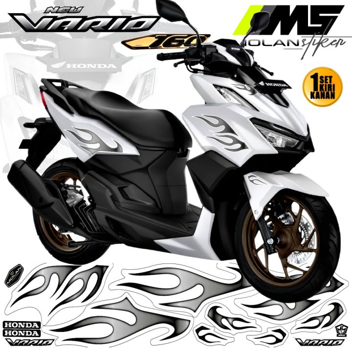 Decal Sticker Striping Variasi Vario 160 Api Honda Vario 160 New Vario ...