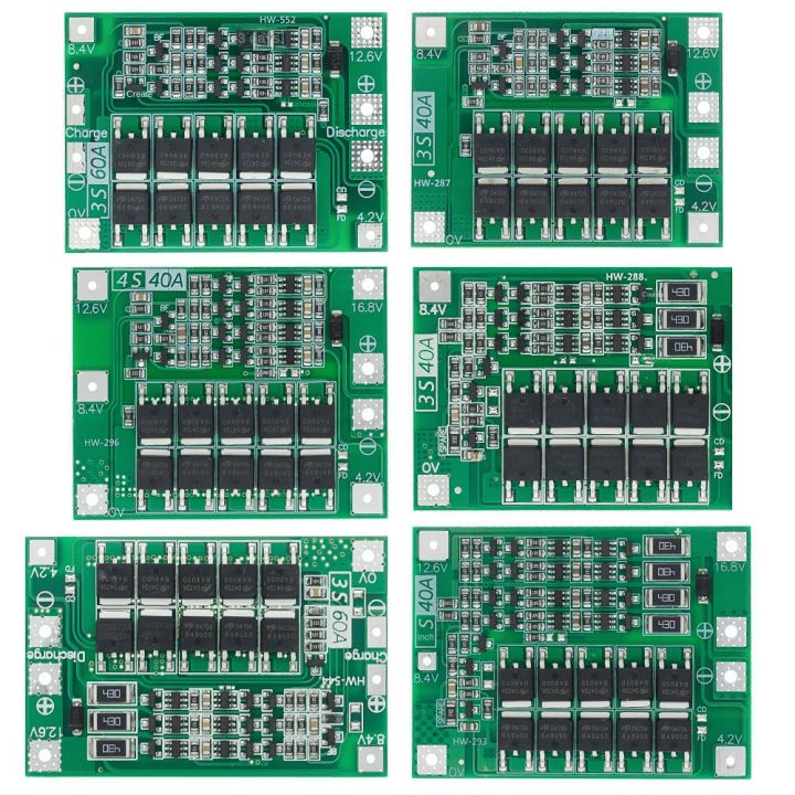 3S/4S 40A 60A Li-ion Lithium Battery Charger Protection Board 18650 BMS ...