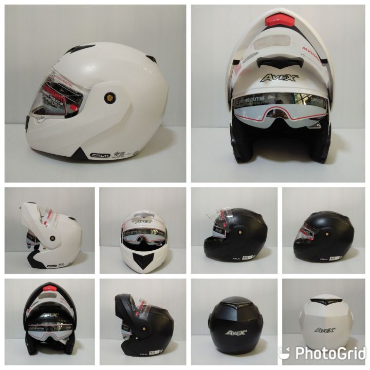 หมวกกันน็อค. Crux. แว่น2ชั้น. ยกคางได้. นวมถอดซักได้ | Lazada.co.th