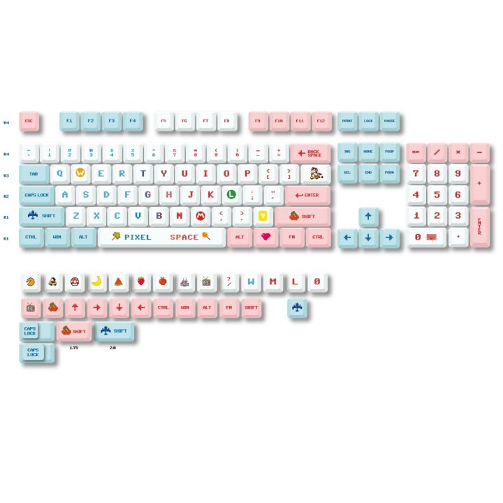ZIFRIEND 125คีย์ธีมพิกเซล PBT XDA ความสูงระเหิดคีย์บอร์ดแบบกลไกปรับแต่ง ...