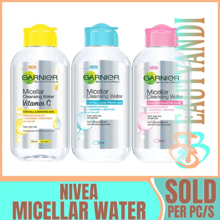 GARNIER Micellar Cleansing Water ( Yellow Vit C, Blue For Oily, Acne ...