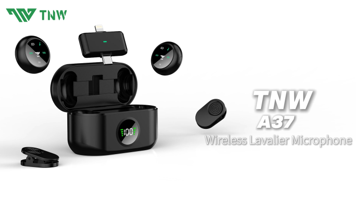 TNW A37 Dual Wireless Lavalier Microphone Noise Reduction Magnetic Mini ...