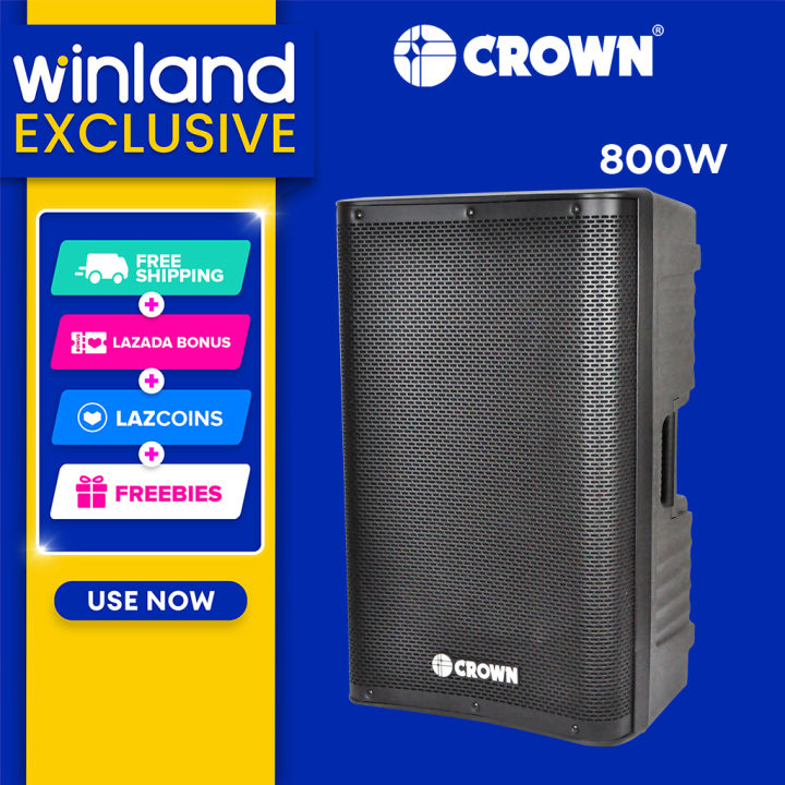 Crown by Winland 2-Way 15inch Professional Amplified Baffle Trolley ...