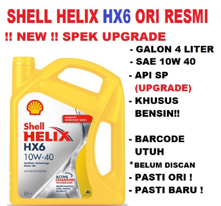 Shell Helix HX6 10W-40 Kemasan 4L | Lazada Indonesia