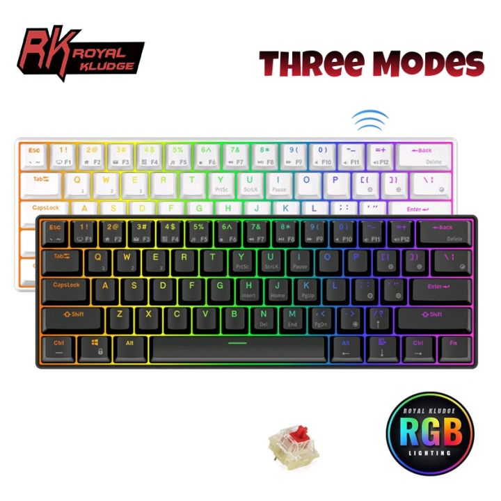 Royal Kludge RK61 60% Keys Tri-Mode / Three Modes Hotswap Wireless Gaming Mechanical Keyboard ...