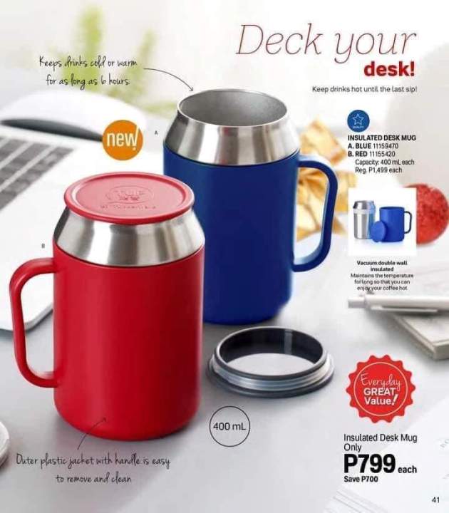 Tupperware INSULATED DESK MUG 400mL | Lazada PH