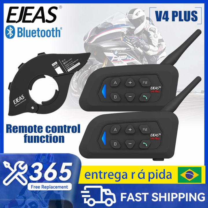 EJEAS V4 PLUS 4Rider Motorcycle Helmet Headset Bluetooth Intercom ...