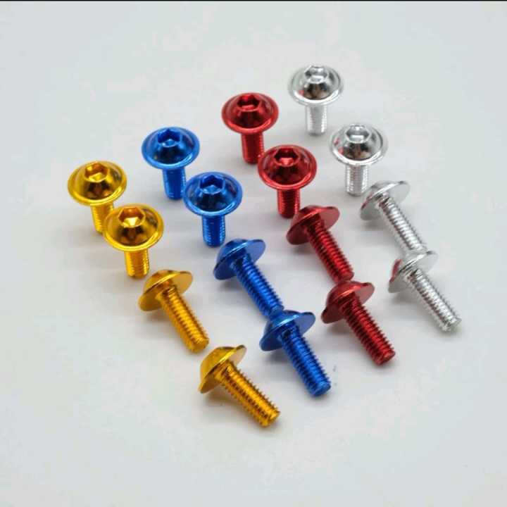 Baut Variasi full CNC M6×15 kepala besar, bisa untuk baut Visor. harga ...