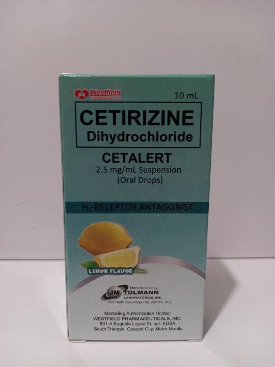 CETIRIZINE DROPS CETALERT 10ML 2.5MG/ML ORAL DROPS LEMON FLAVOR | Lazada PH