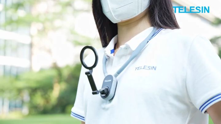 TELESIN Magnetic Smartphone Neck Holder Rotational Flexible Mount for ...