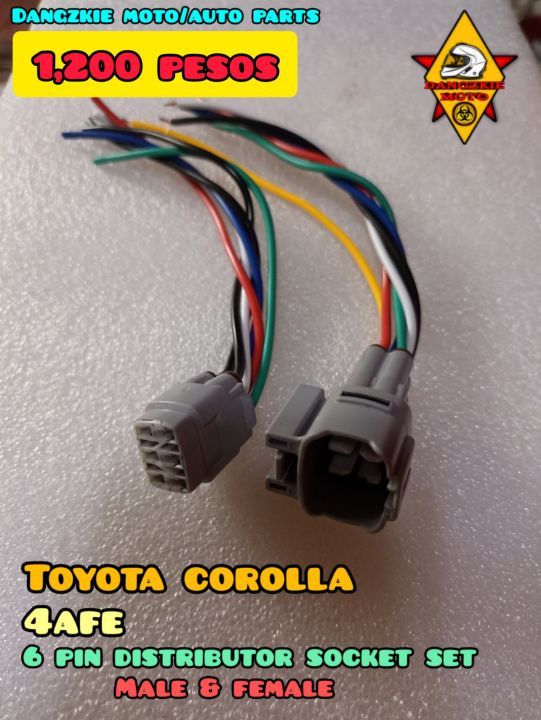 TOYOTA COROLLA DISTRIBUTOR SOCKET ( 6 PIN MALE & FEMALE ) BIG BODY ...