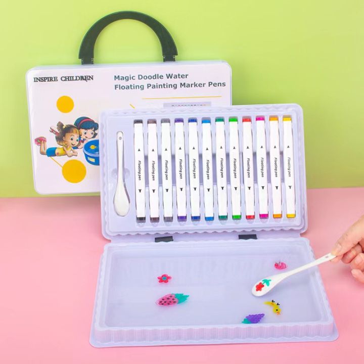 【Melody】Magic Doodle Water Floating Painting Marker Pens Color Painting ...