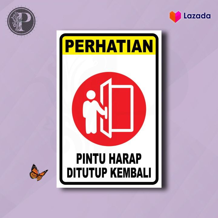 Sticker Safety Sign K3 Rambu Pintu Harap Tutup Kembali | Lazada Indonesia