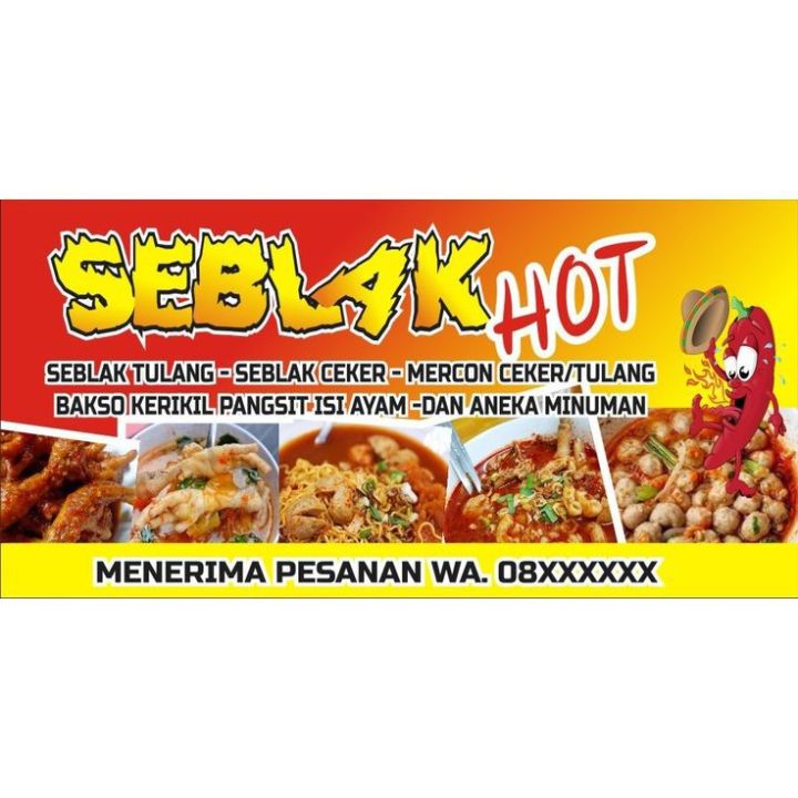 Cetak Banner Warung Seblak ukuran 2x1 bahan tebal | Lazada Indonesia