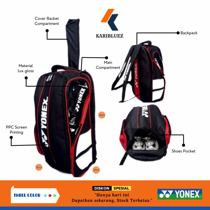 Tas Raket Badminton Thermoguard Murah l Ransel Bulutangkis Alumunium ...