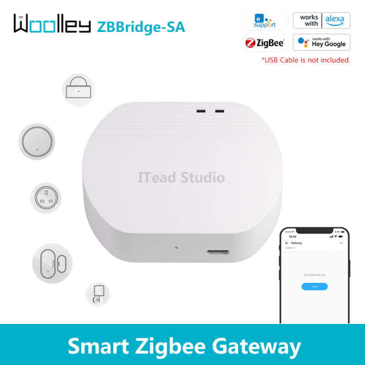WOOLLEY Smart Zigbee Gateway Mini Smart Hub Zigbee 3.0 Bridge Wireless ...