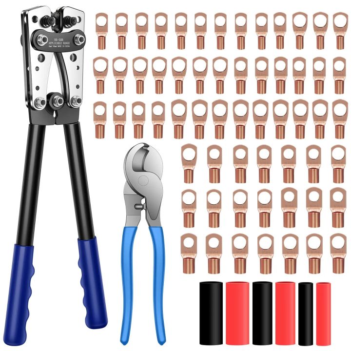 HX-50B 6-50mm² Battery Cable Lug Crimping Tool For AWG 10-1/0 Heavy ...