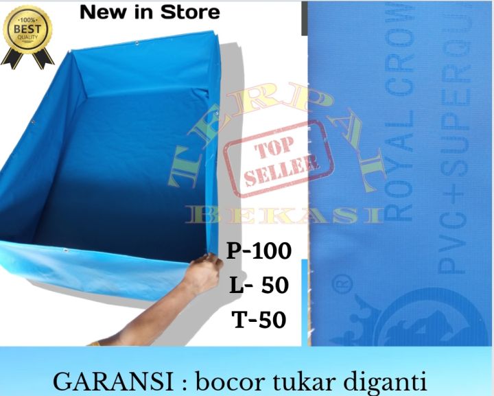 KOLAM TERPAL SEMI KARET PVC 100cm x 50cm x 50cm | Lazada Indonesia