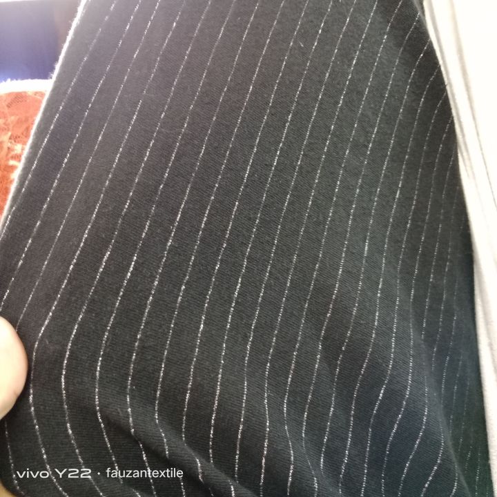 bahan kain spandek kaos cotton hitam salur lebar 180 cm | Lazada Indonesia