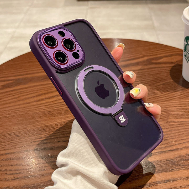 CrashStar เคสโทรศัพท์กันกระแทกแข็งแบบฝัง MagSafe แบบโปร่งใสเคสโทรศัพท์สำหรับ iPhone 15 14 Pro ...