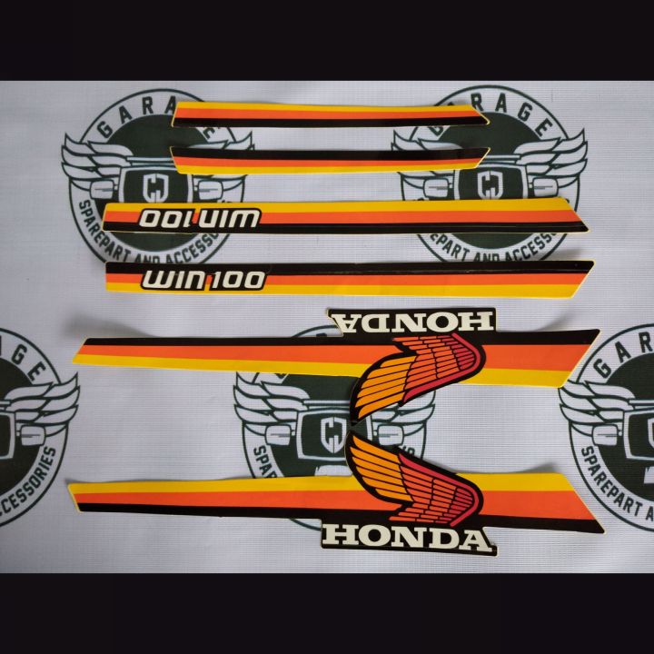 STRIPING WIN BODY LIS LES BODY MOTOR HONDA WIN 100 lis kuning 12 ...