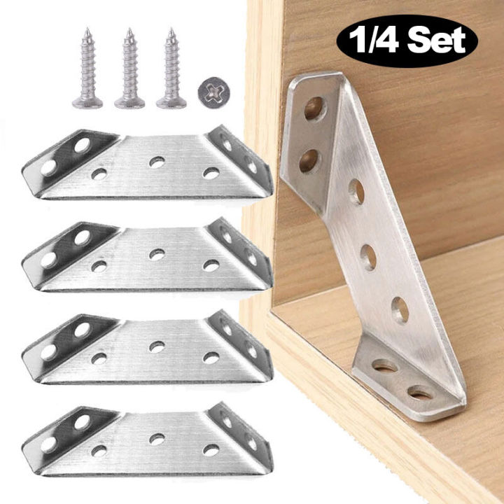 4/8 Sets Stainless Steel Universal Furniture Corner Bracket Angle ...