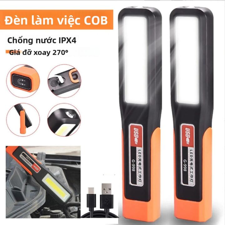 1-10 Chiếc Đèn LED Làm Việc Có Nam Châm Sạc USB COB Đèn Cảnh Báo Khẩn ...