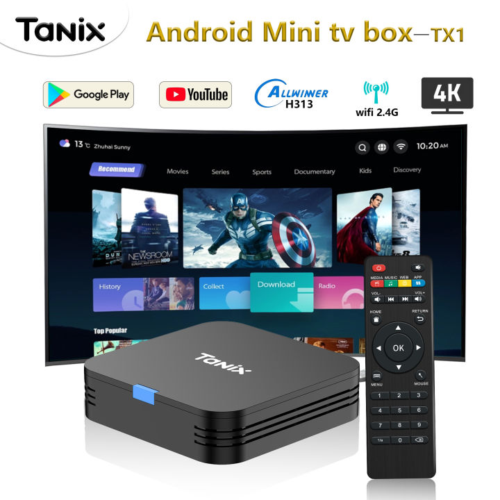 HOT Android TV BOX Tanix TX1 Allwinner H313 Quad Core Android10 WIFI 2.4G 4k Multi Language ...