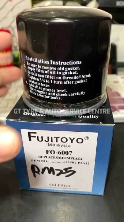 Fujitoyo new perodua oil filter new myvi D20N axia bezza FO6007 | Lazada