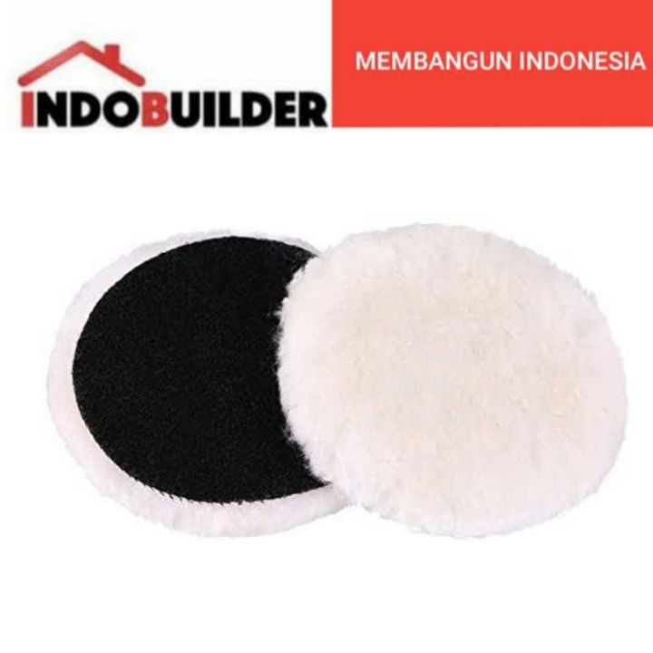 TOSITA WOOL POLISH PAD 5 INCH 125 MM / WOOL POLES BULU POLES VELCRO ...