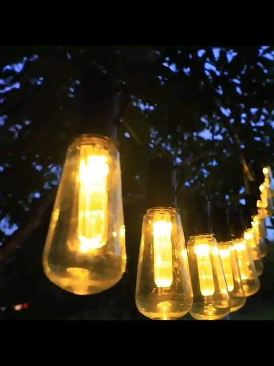 Solar Edison Bulb String Light Retro Nostalgic Long Bulb Garden Garden ...