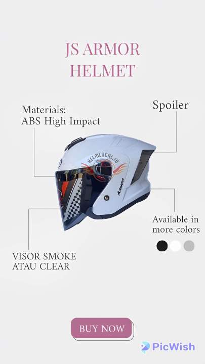 Helm Js Armor Paket Ganteng Solid Half Face Terbaru SNI | Lazada Indonesia