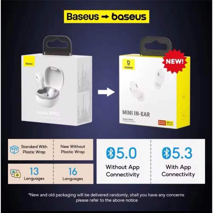 Baseus Bowie WM01 True Wireless Earphones EarPods Headphone Bluetooth 5 ...