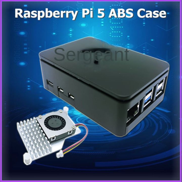 Raspberry Pi 5 Case ABS Shell Enclosure Box Black Housing compatible ...
