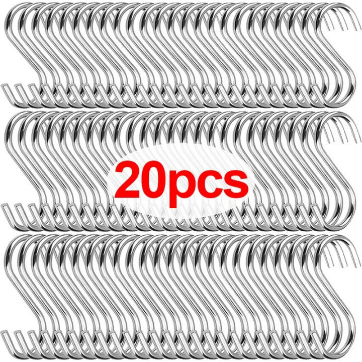 Multipurpose S-Shape Hooks, Stainless Steel Hanging Hook, Clothes Bag ...