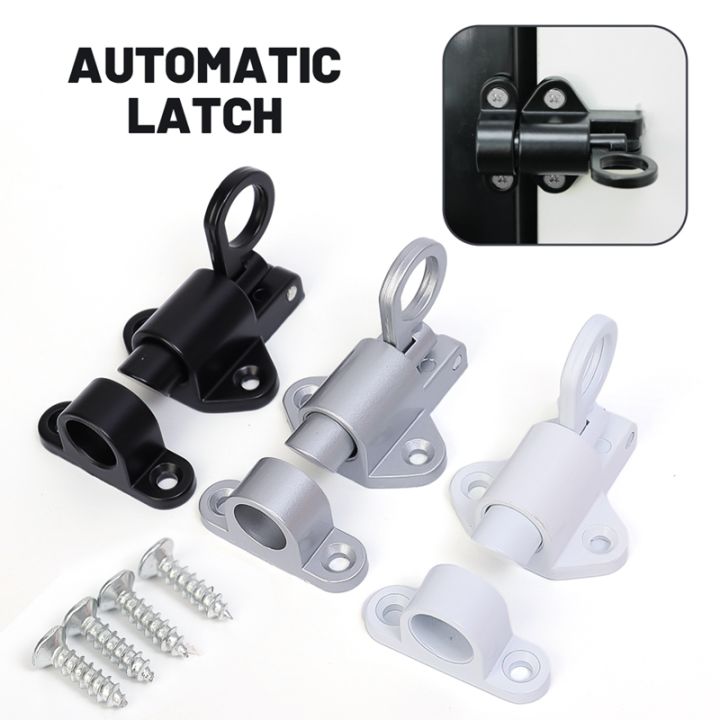 1Set Aluminum Door Lock Latch Window Gate Automatic Spring Bounce Door ...