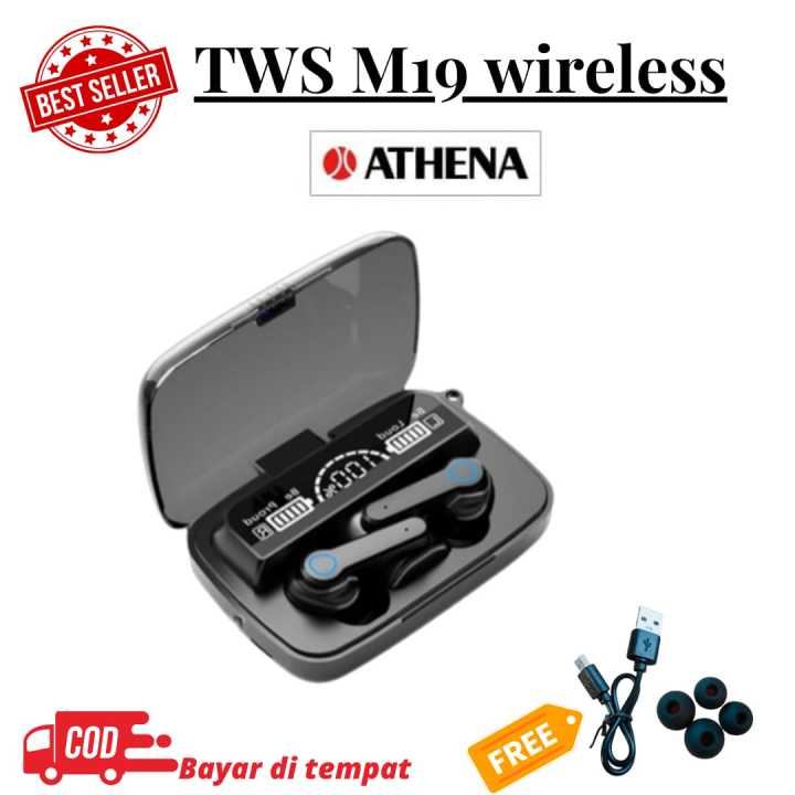 TWS M19 PRO HEADSET BLUETOOTH WIRELESS TWS M19 PRO WITH POWER BANK 3500 ...