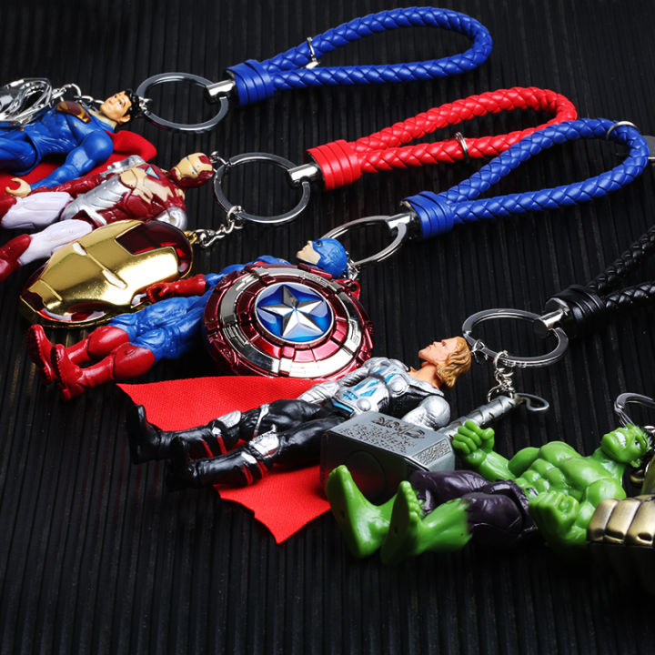Avengers Cartoon Doll Keychain Metal Shield Key Ring Personality Toy ...