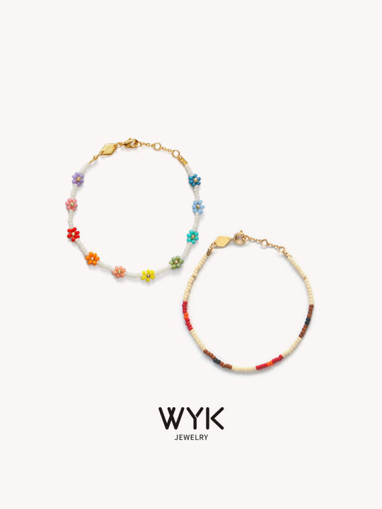 WYK | สร้อยข้อมือสตรีประดับลูกปัดสีสัน | Lazada.co.th
