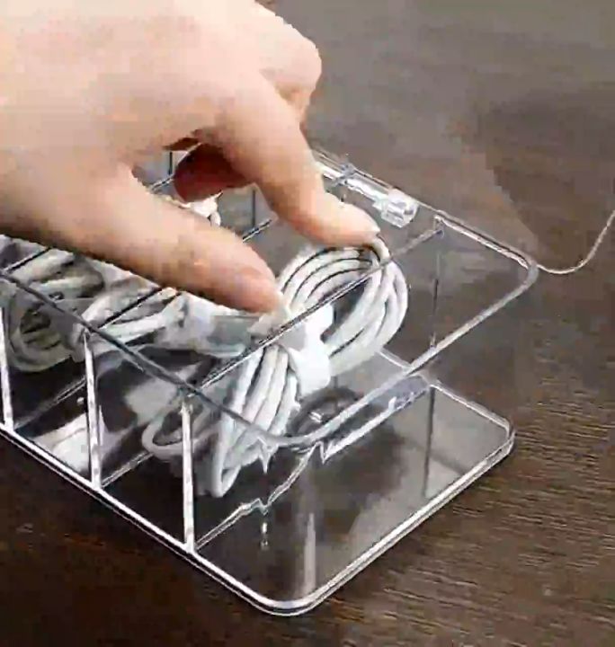 Dustproof Storage Cable Management Box Hub Organizer Box Desktop Data ...