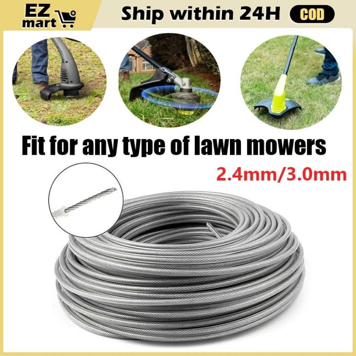 【Fast Shipping】 15M Braided Steel Trimmer Line Steel Wire Nylon Grass ...