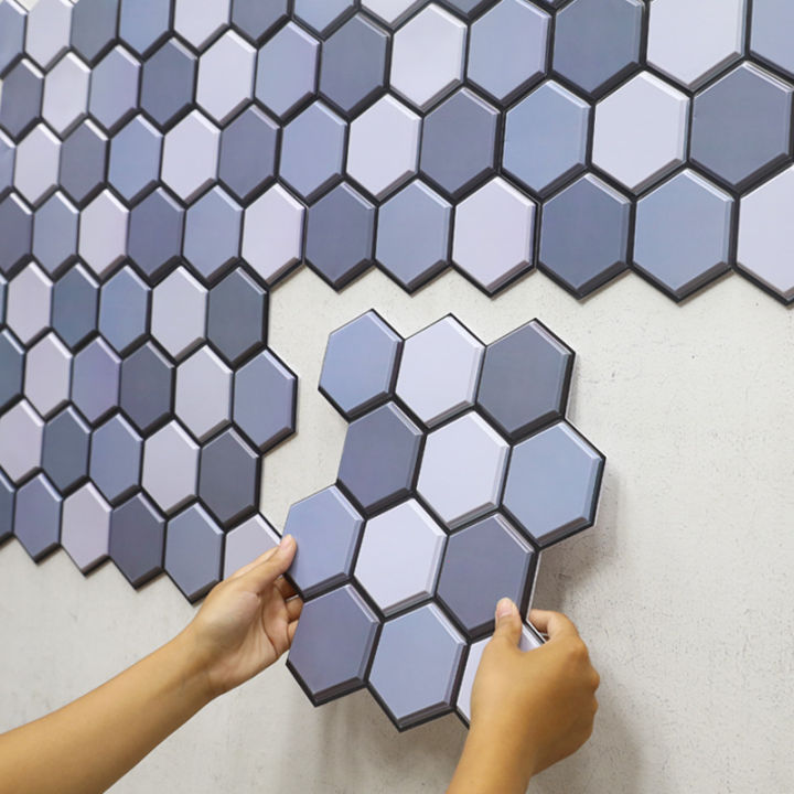 DIY Honeycomb Pattern 3D Wallpaper Waterproof Self Adhesive Wall ...