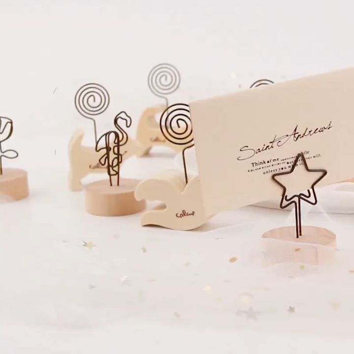 Creative Wooden Message Notes Clip Cute Photo Clip Desktop Decoration ...