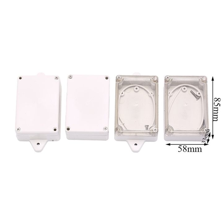 4 Styles 85x58x33mm Clear Transparent/ White Waterproof Plastic ...