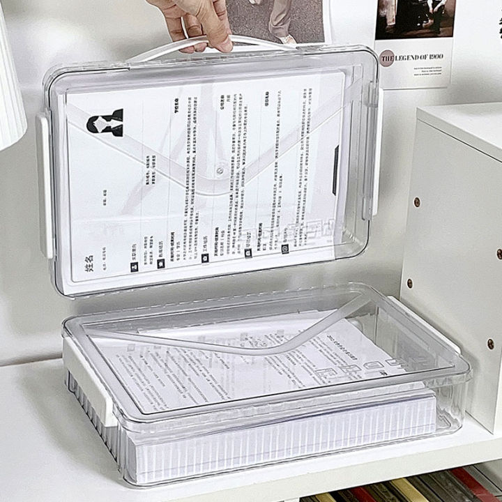 Office File Storage Box Transparent Acrylic Paper File Box Storage Rack ...